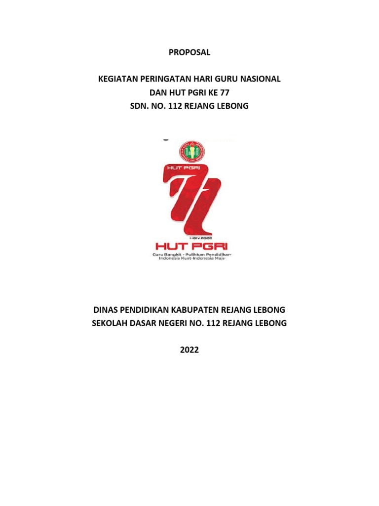 PROPOSAL Hut Pgri | PDF