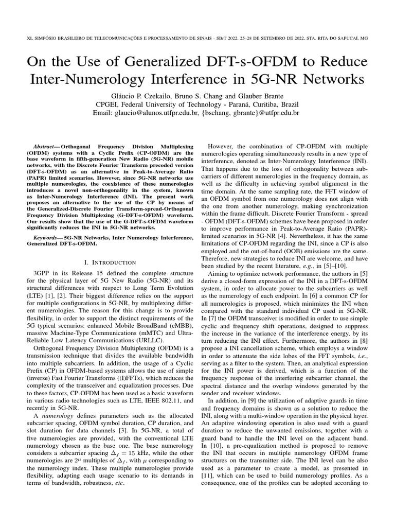 On The Use of Generalized DFT-s-OFDM To Reduce Inter-Numerology ...