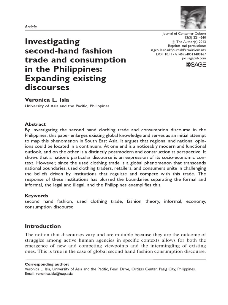 Investigating Second Hand | PDF | Luxury Goods | Retail