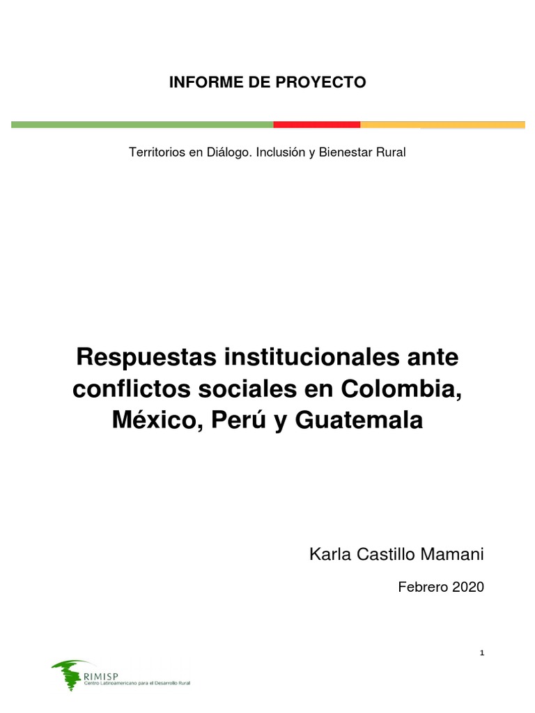 Conflictos Sociales en El Agro Guatemalteco, Colombiano, Etc. | PDF