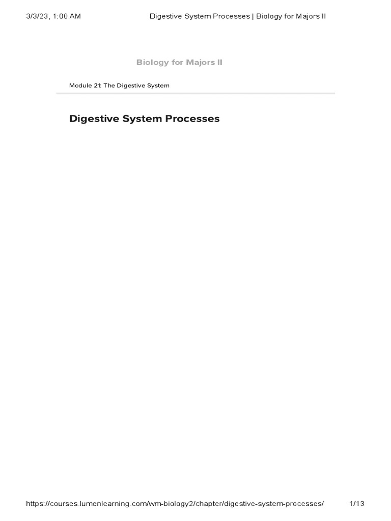 Digestive System Processes - Biology For Majors II | PDF | Digestion ... Digestive System Processes - Biology For Majors II | PDF | Digestion ...