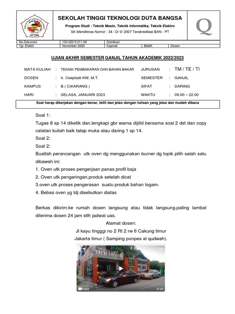 TEKNIK PEMBAKARAN DAN BAHAN BAKAR Pagi - Sore | PDF | Seni | Teknologi ...