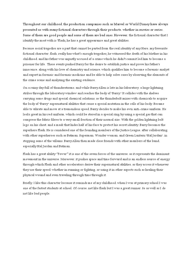 Essay About My Favorite Character | PDF