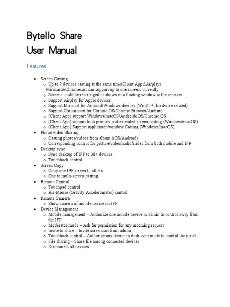 Bytello Share User Manual-100e5 | PDF | Android (Operating System) | Mac Os