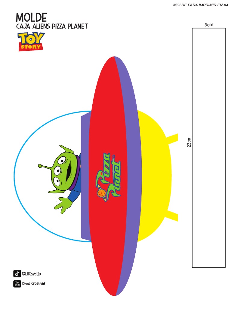 MOLDE - ToyStory - Caja Aliens Pizza Planet | PDF