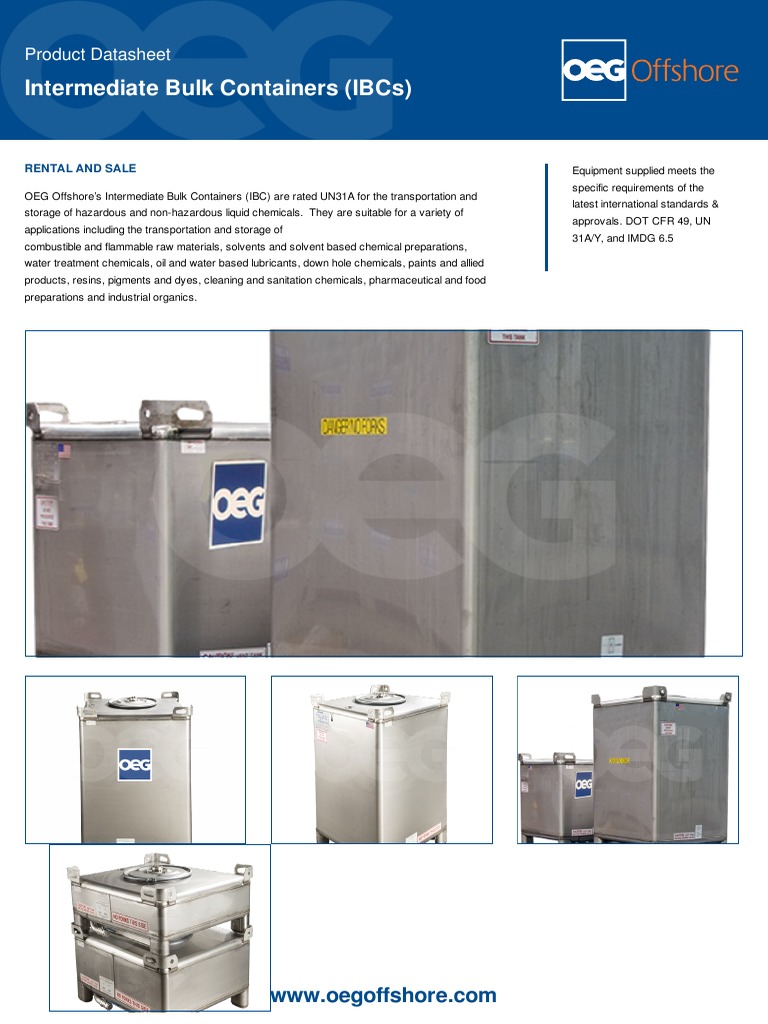 Oeg Intermediate Bulk Containers Ibcs | PDF | Materials | Secondary Sector Of The Economy