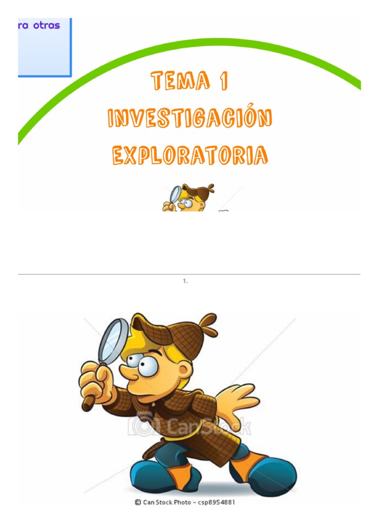 Tema 1 Investigacion Exploratoria | PDF