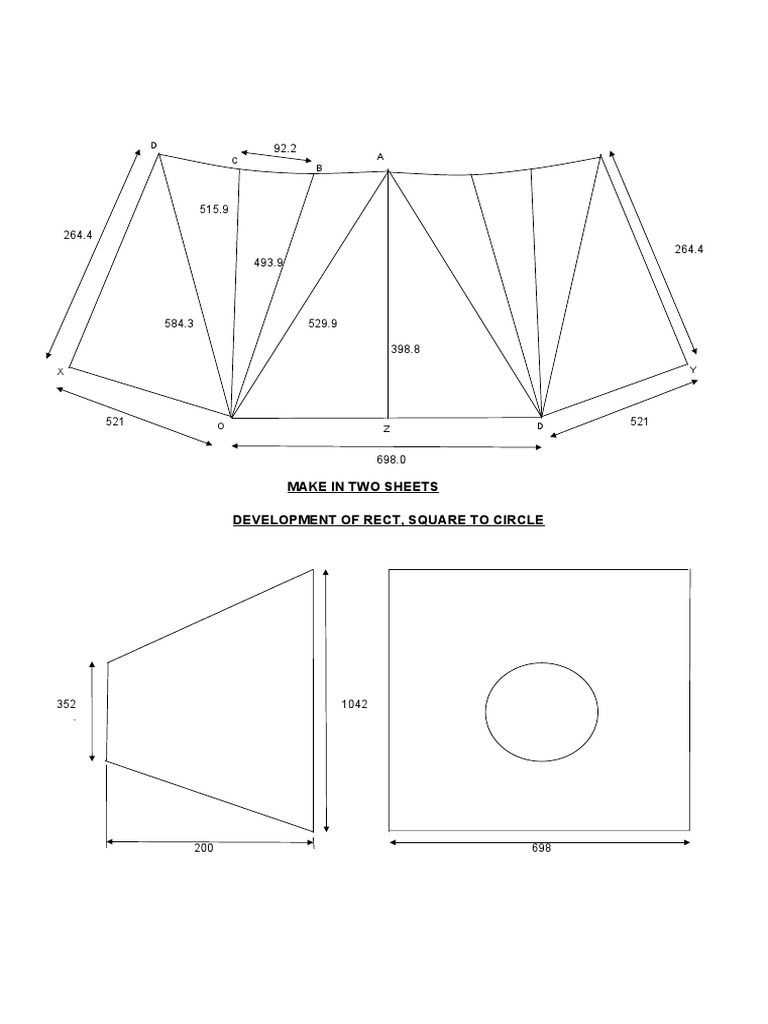 Rectangle To Circle Sheet Development | PDF