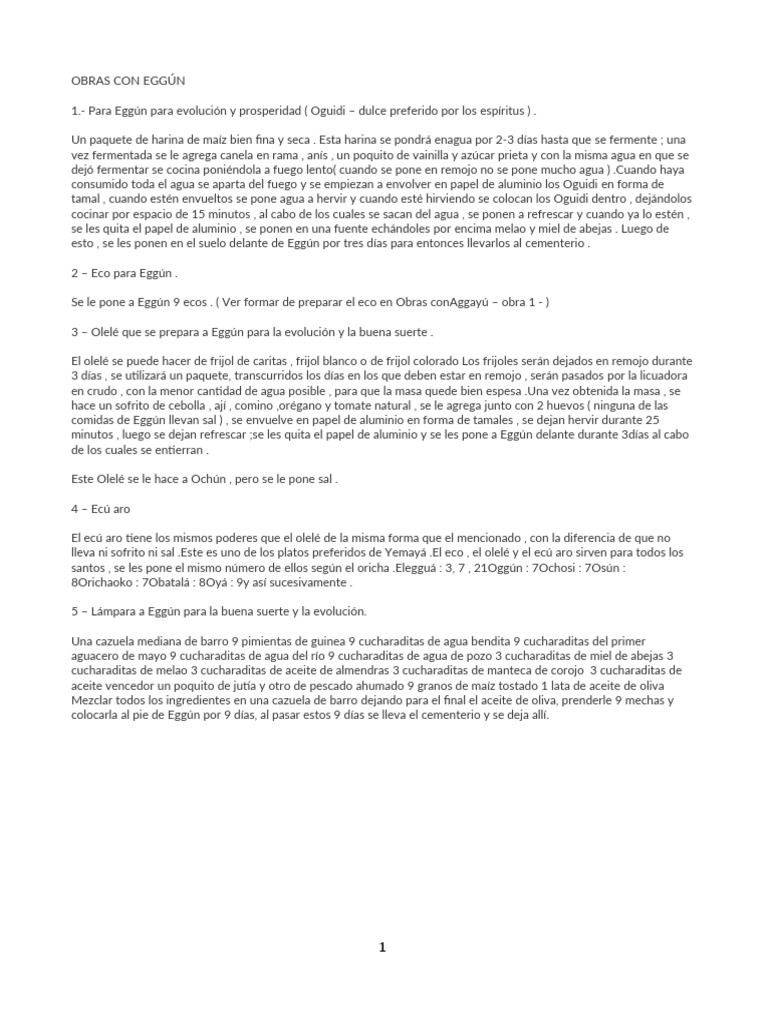 Obras Con Eggún | PDF