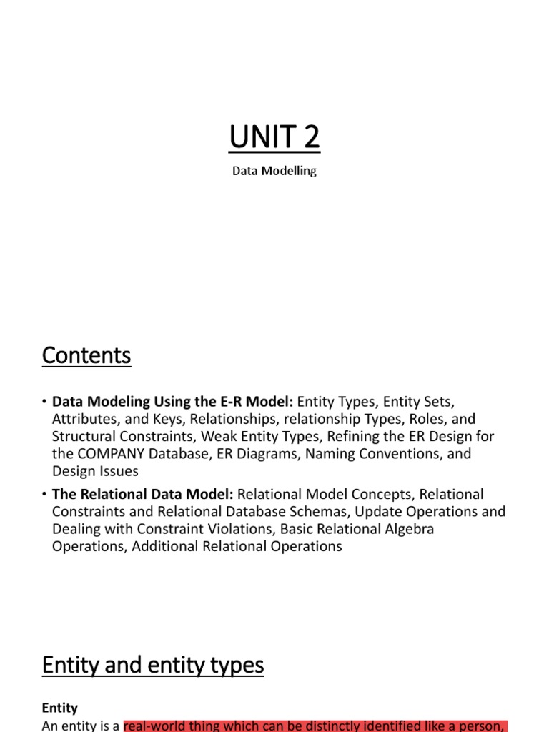 Unit 2 Pdf Relational Database Relational Model