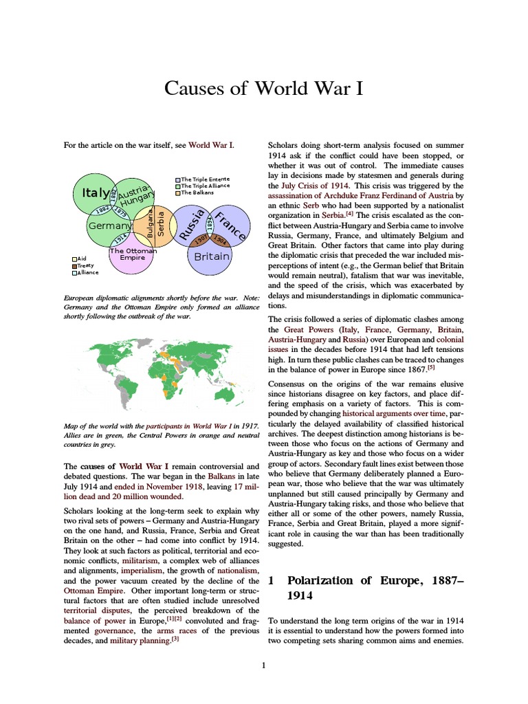 Causes of World War I Explained | PDF | Austria Hungary | Allies Of ...