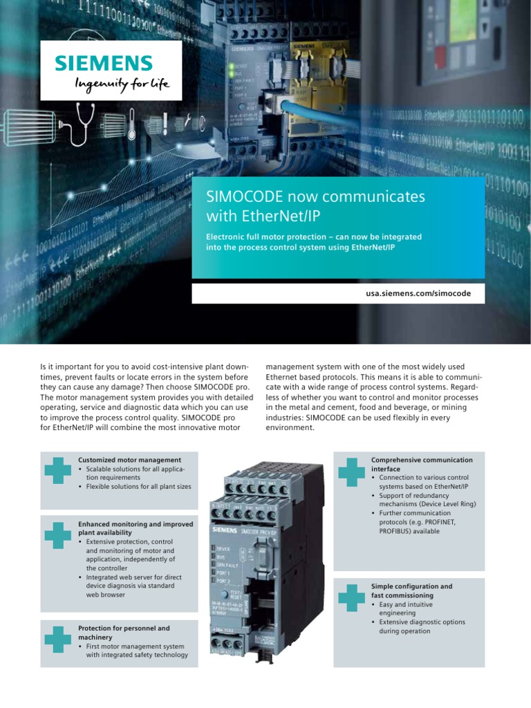 ANSI LV MCC SIMOCODE Ethernet | PDF | Ethernet | Computer Network