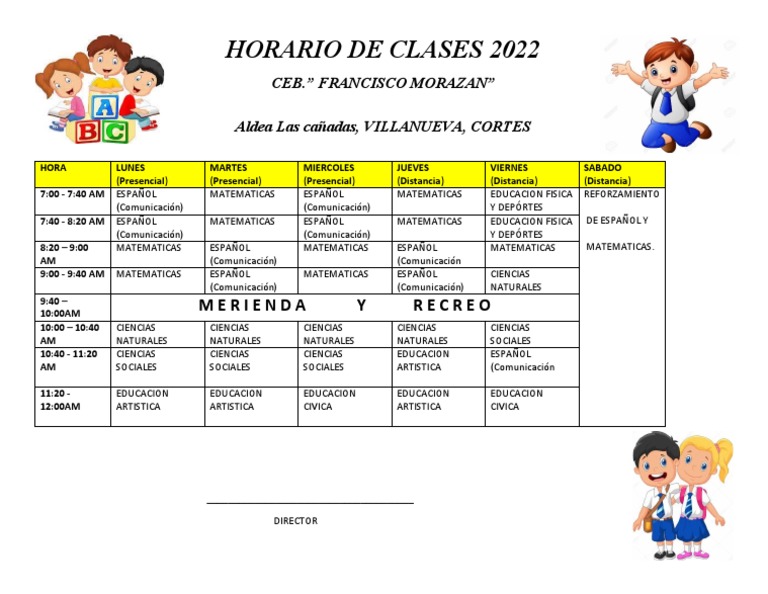 Horario de Clases 2022 | PDF