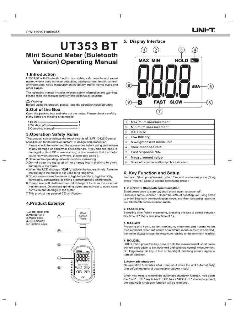Manual - Uni T Ut353bt | PDF