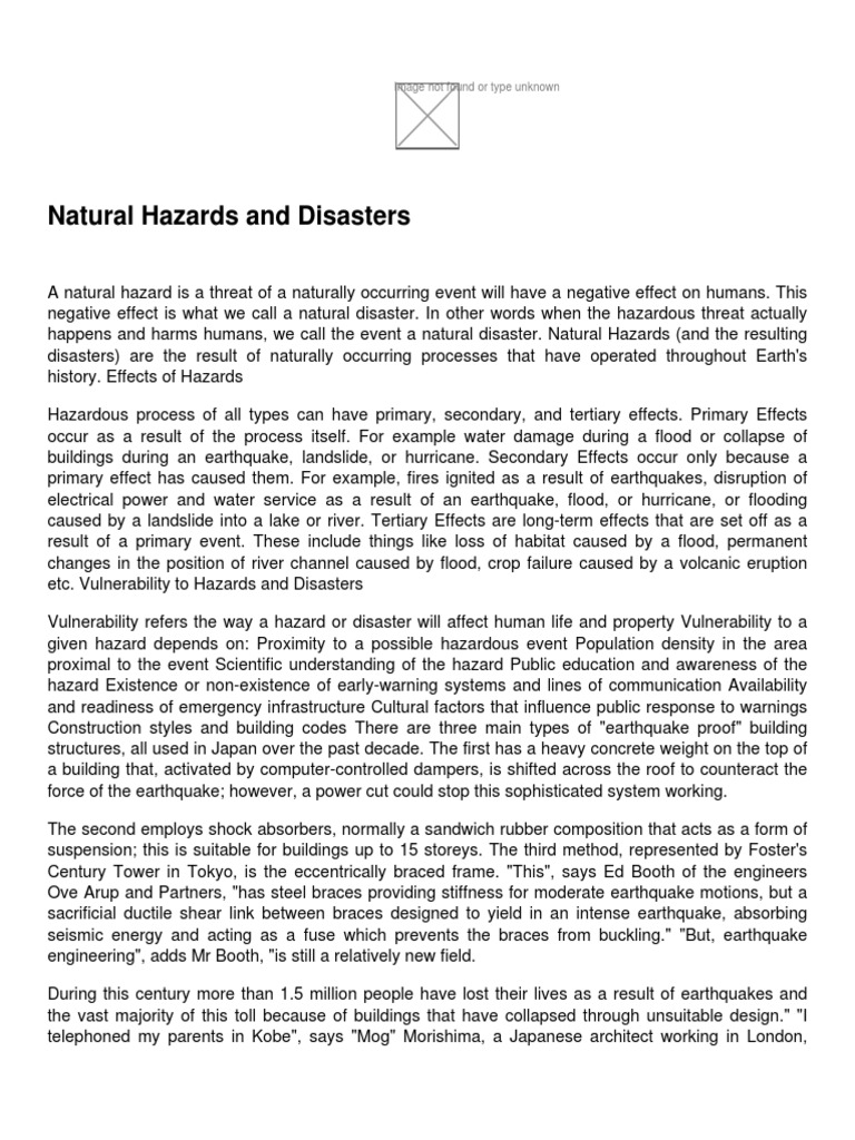 Natural Hazards and Disasters | Download Free PDF | Hazards | Emergency Management