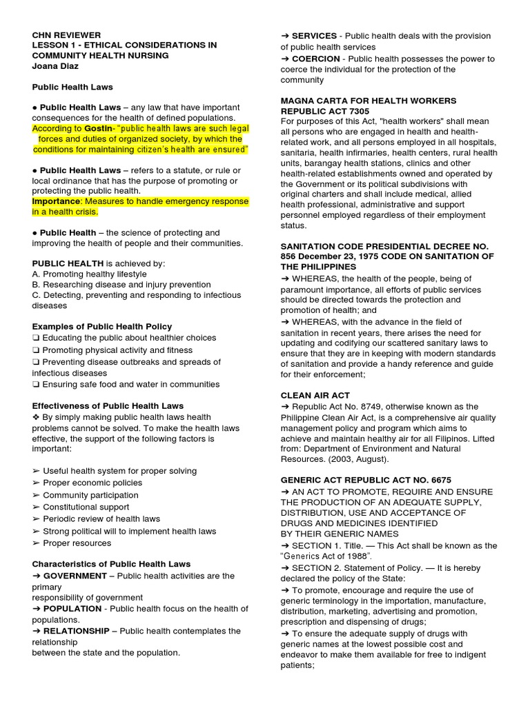 CHN REVIEWER LESSON 1 and 2 | PDF | Childbirth | Infection
