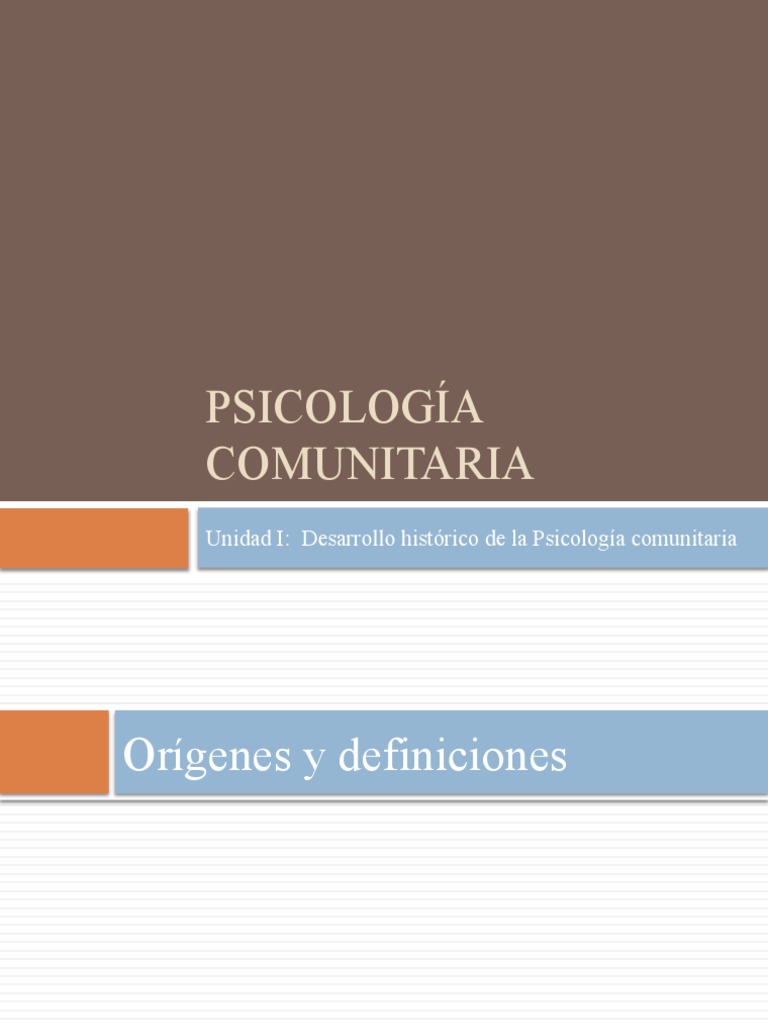 Historia y Evolución de la Psicología Comunitaria | PDF | Sicología ...