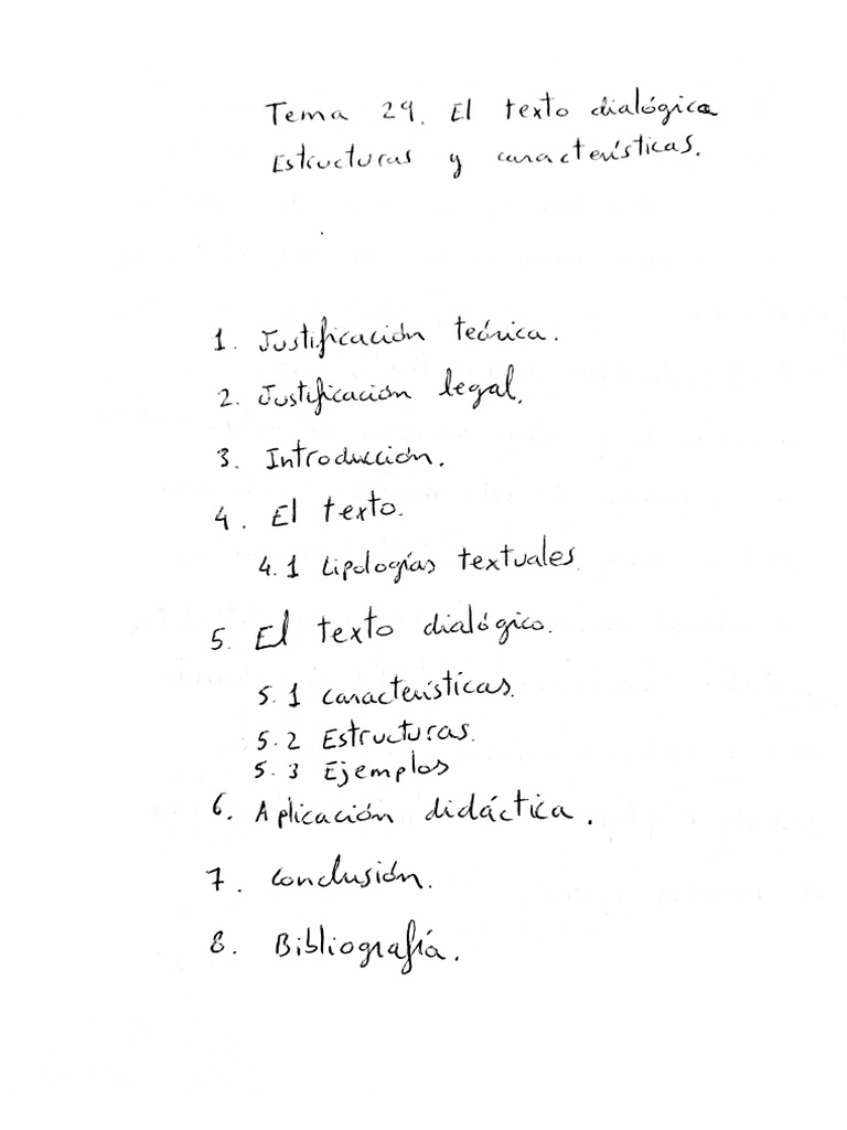 Tema 29. El Texto Dialógico. Estructura y Características | PDF