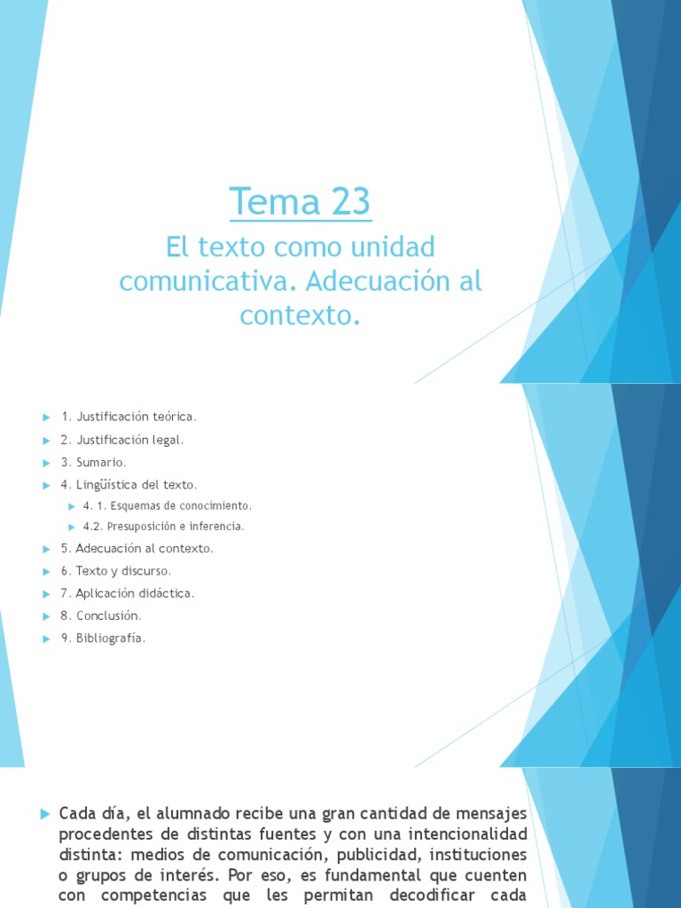 Tema 23 | PDF | Lingüística | Oración (Lingüística)