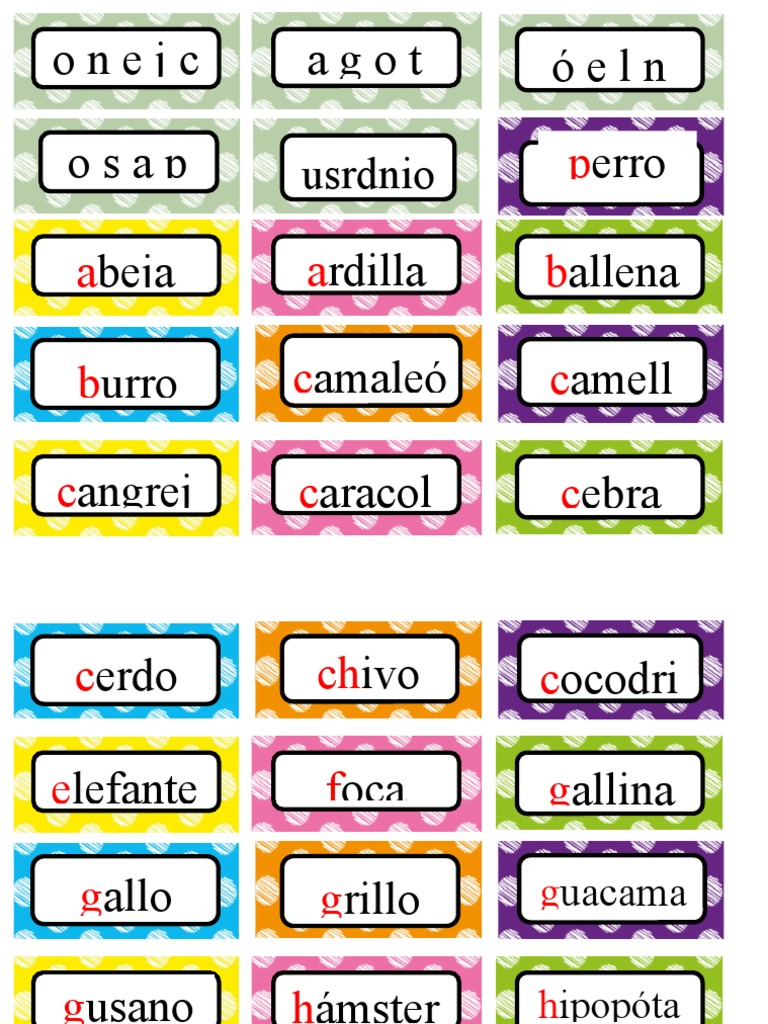 Palabras Desordenadas | PDF