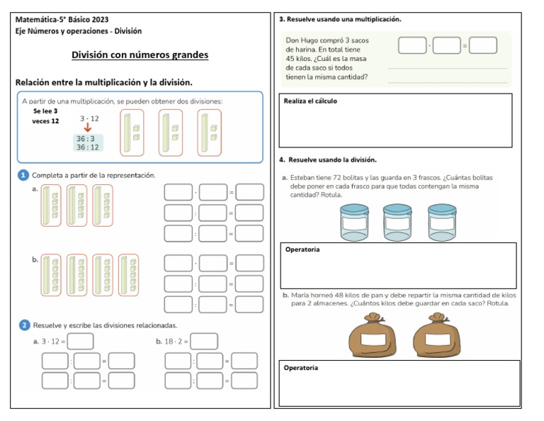 División 2 Dígitos Por Un Dígito | PDF