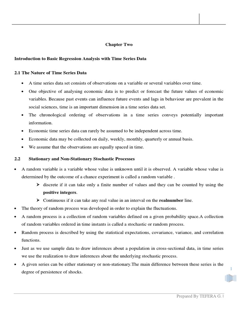 An Introduction to the Nature of Time Series Data and the Concepts of ...