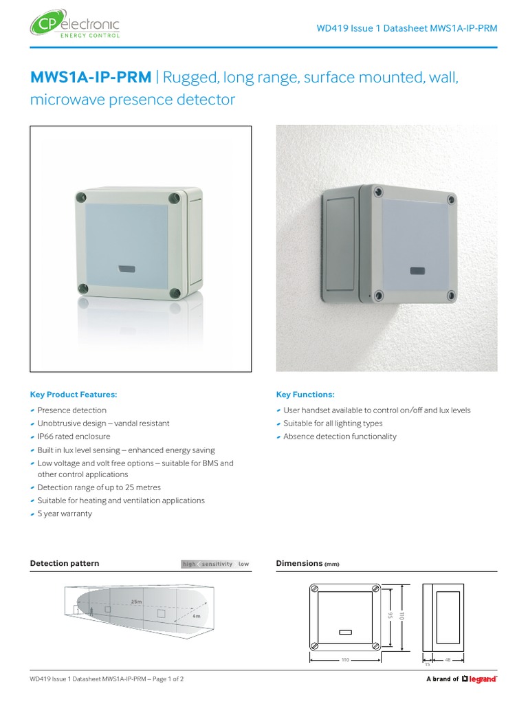 WD419 Issue 1 Datasheet MWS1A-IP-PRM | PDF | Lighting | Fluorescent Lamp