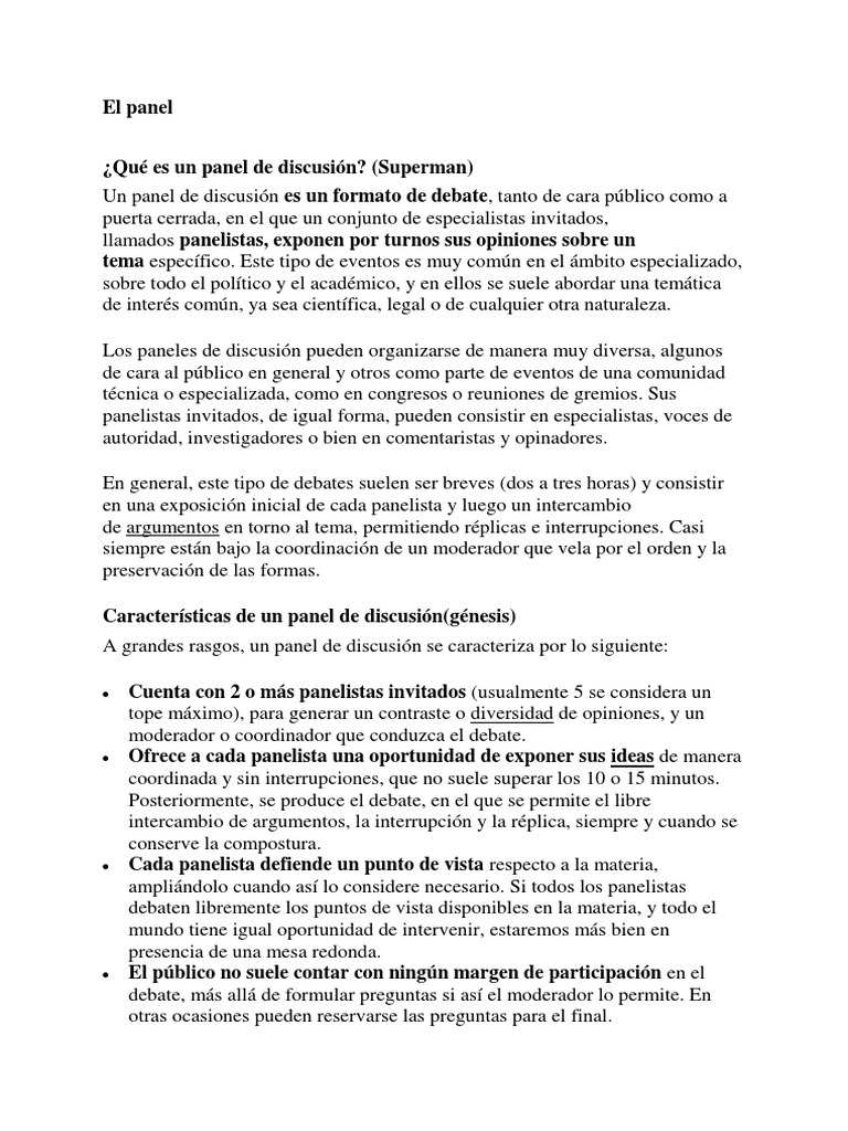 El Panel | PDF | Importar