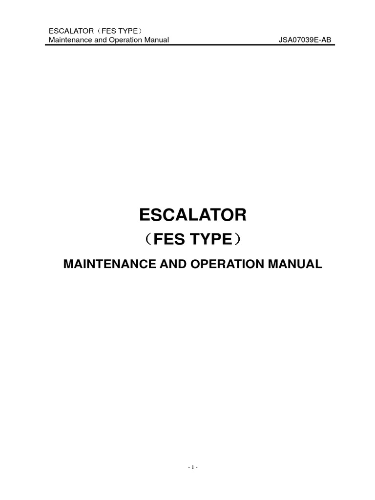 JSA07039E-AB FES Maintenance and Operation Manual - PDF Manual Escalera ...