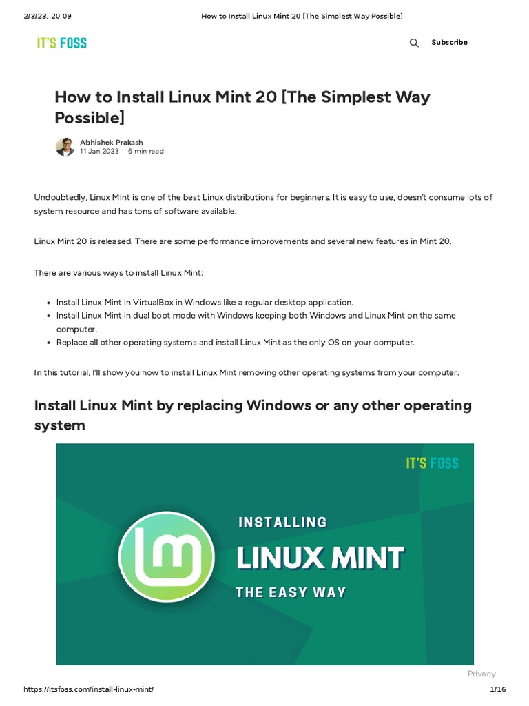 Mintreally | Download Free PDF | Installation (Computer Programs) | Linux Distribution