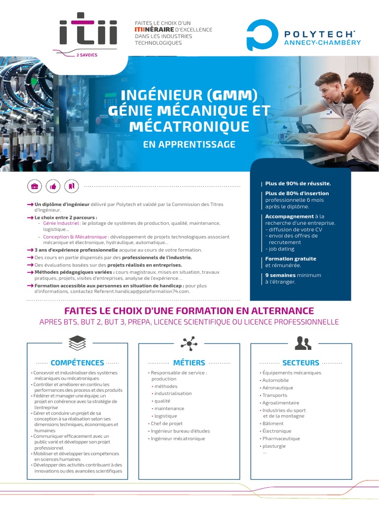 Ingenieur Genie Mecanique Et Mecatronique Apprentissage 2022 ...