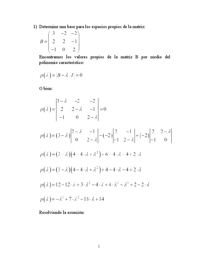 Ejercicios Algebra Lineal | PDF | Valores propios y vectores propios | Ecuaciones