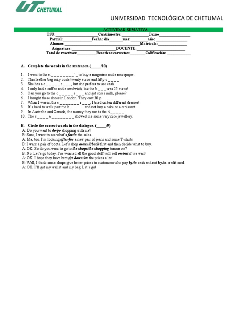 Upgrade A1 Unit 2 Vocabulary | PDF