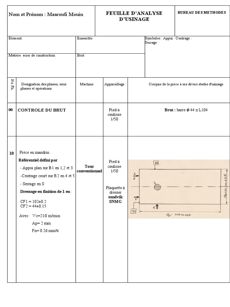 Gamme Dusinage | PDF | Usinage | Techniques artistiques