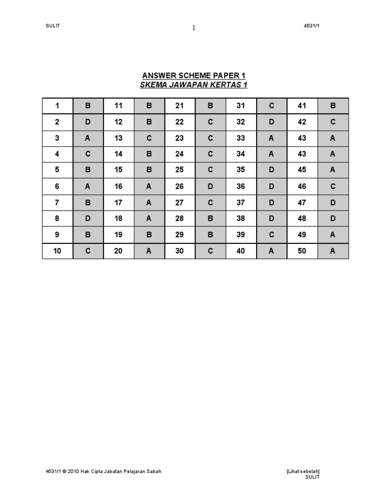 Marking Scheme Paper 1 | PDF