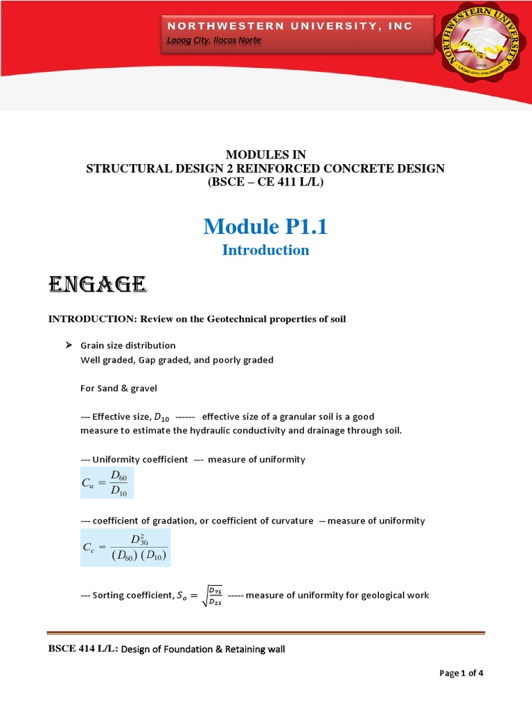 Ceat Ce414 Curag Module 1.1 | PDF | Soil | Earth Sciences