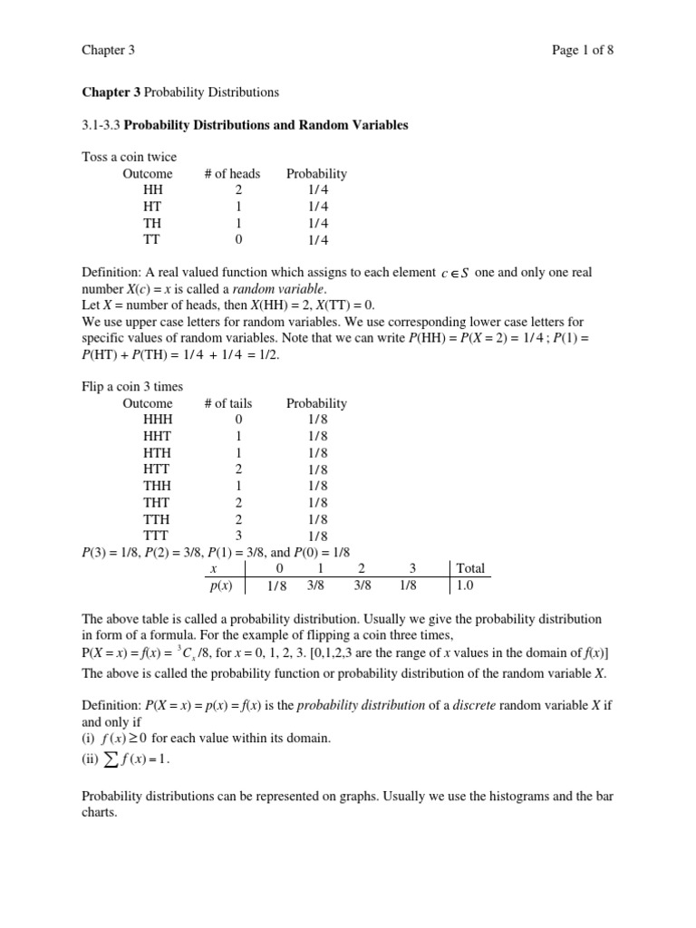 Chapter 3 | PDF | Probability Distribution | Random Variable