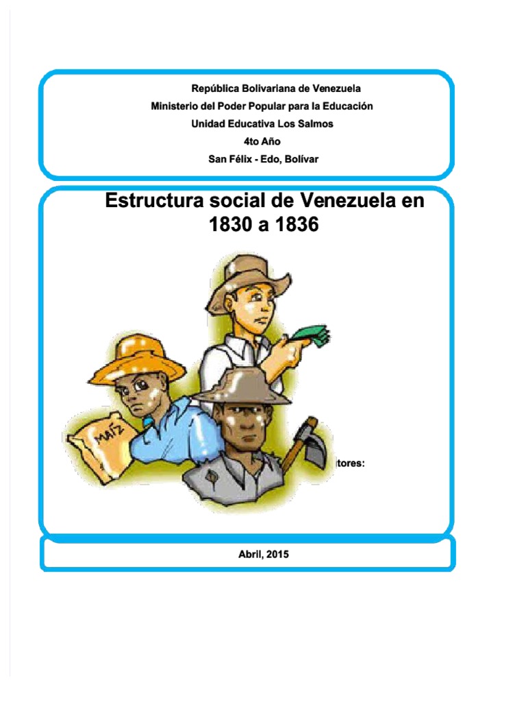 Estructura Social de Venezuela (1830-1836) | PDF | Venezuela | América ...