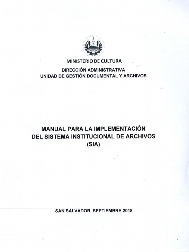 MANUAL PARA LA IMPLEMENTACIÓN DEL SISTEMA INSTITUCIONAL DE ARCHIVOS ...