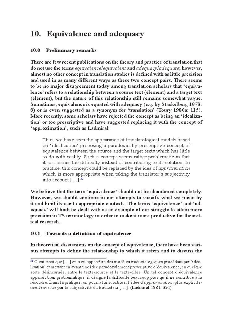 Equivalence | PDF | Translations | Concept