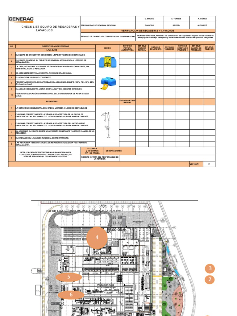 Check List Lava Ojos y Regaderas Act | PDF | Agua Check List Lava Ojos y Regaderas Act | PDF | Agua