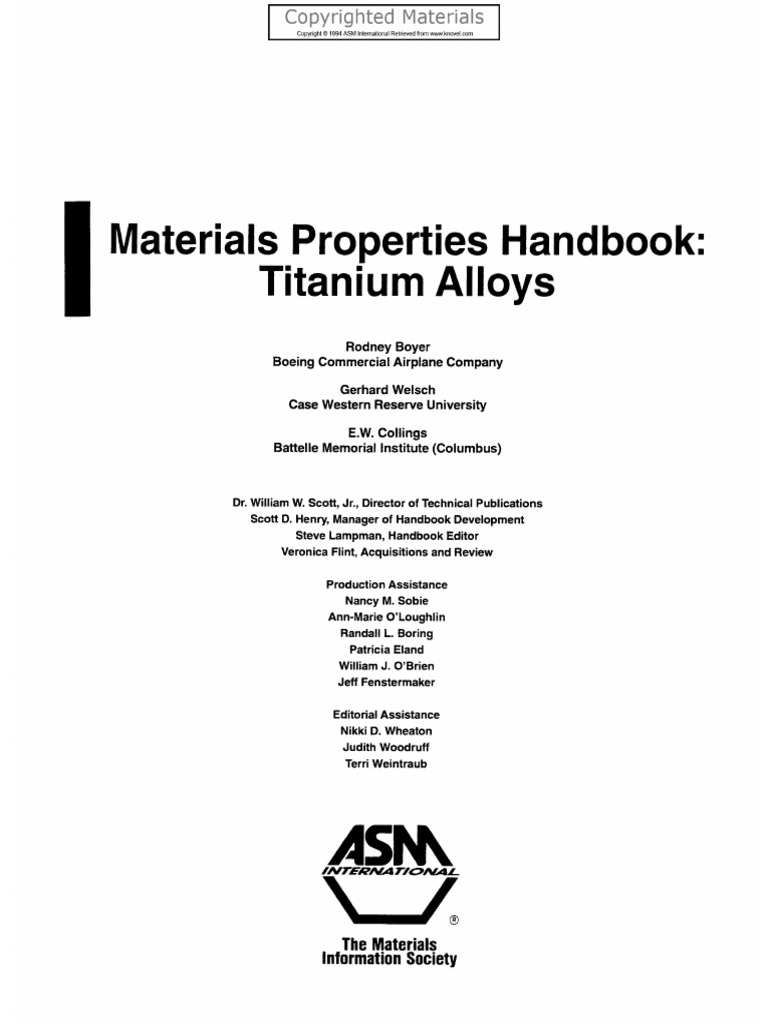 Materials Properties Handbook Titanium Alloys Compress | PDF ...
