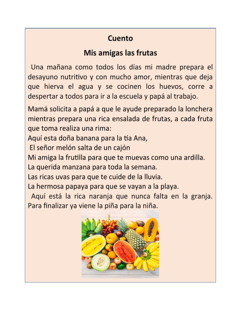 Cuento Las Frutas | PDF