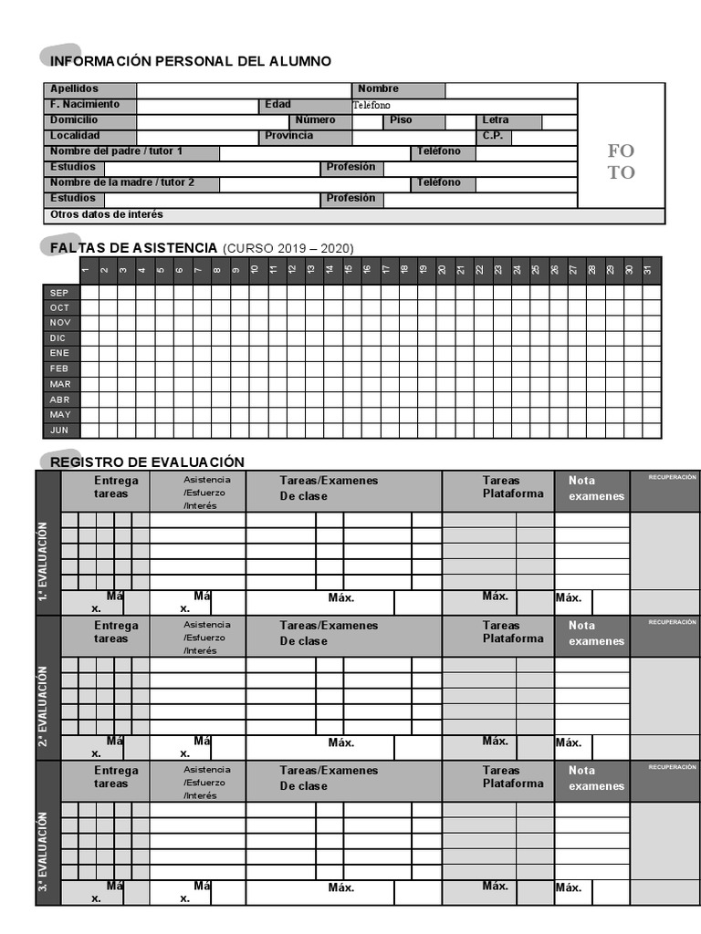 Ficha para Alumnos Espa | PDF
