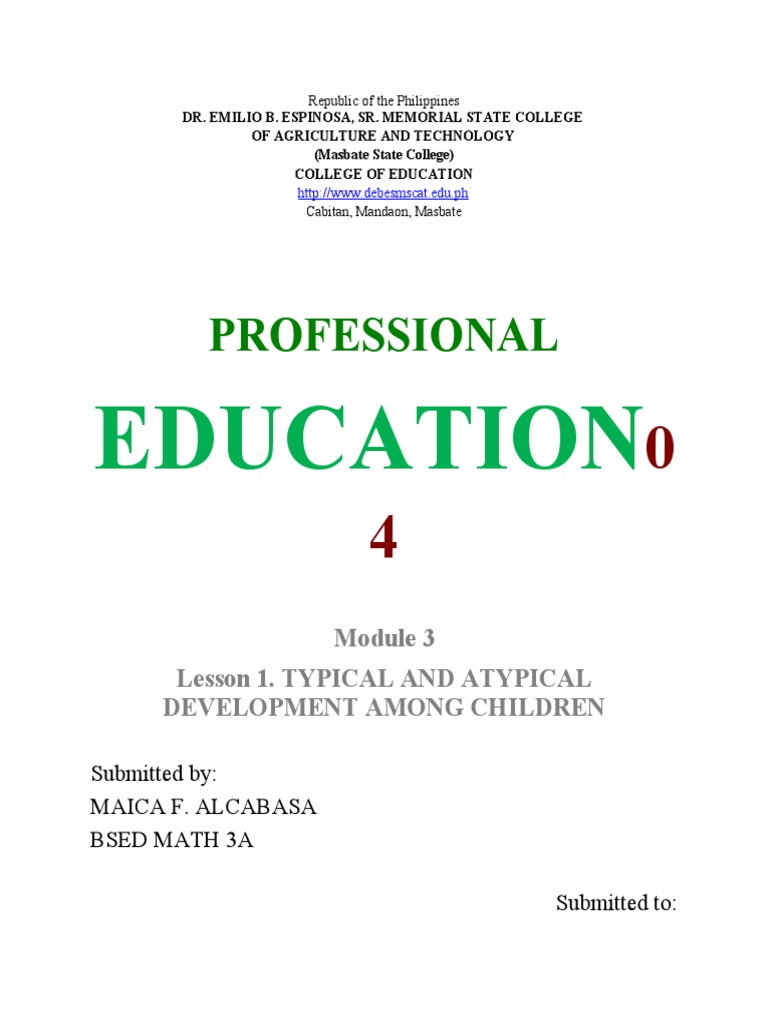Prof Ed4 (Module 3, Lesson 1) | PDF | Child Development | Developmental Psychology