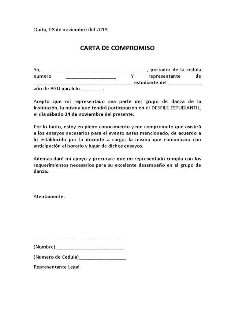 Carta de Compromiso | PDF