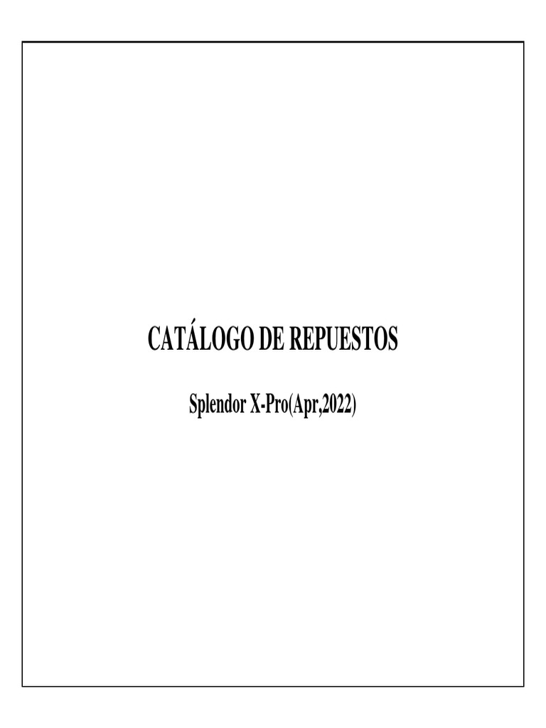 Catálogo de Repuestos Splendor X-Pro | PDF | Máquinas | Herramientas