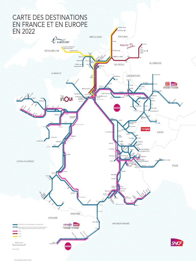 Carte des lignes TGV en France 2022 | PDF | Matériel roulant ...