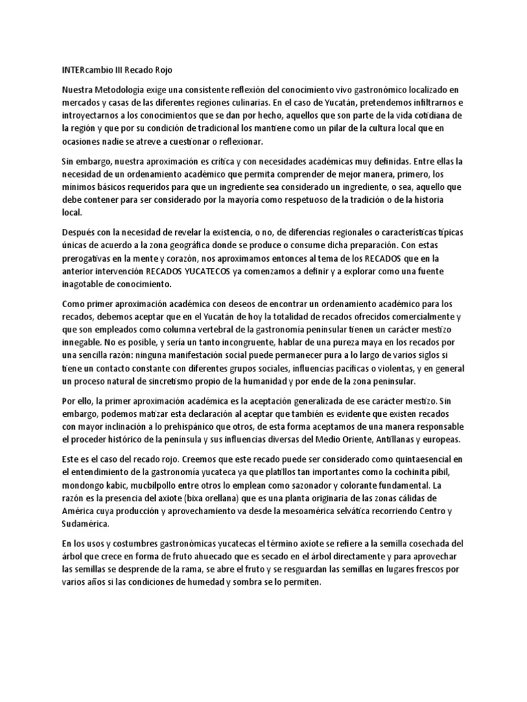 Recado Rojo | PDF | especia | Pasta