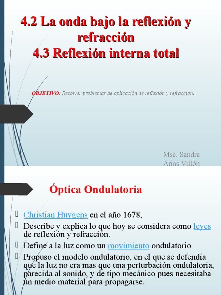 14 4.2 La Onda Bajo La Reflexión y Refracción | PDF | Refracción | Ligero